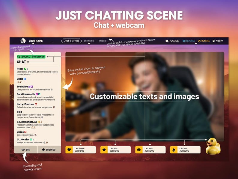 Arc Raiders Twitch Overlay Pack Just Chatting Stream Package OBS Studio ...