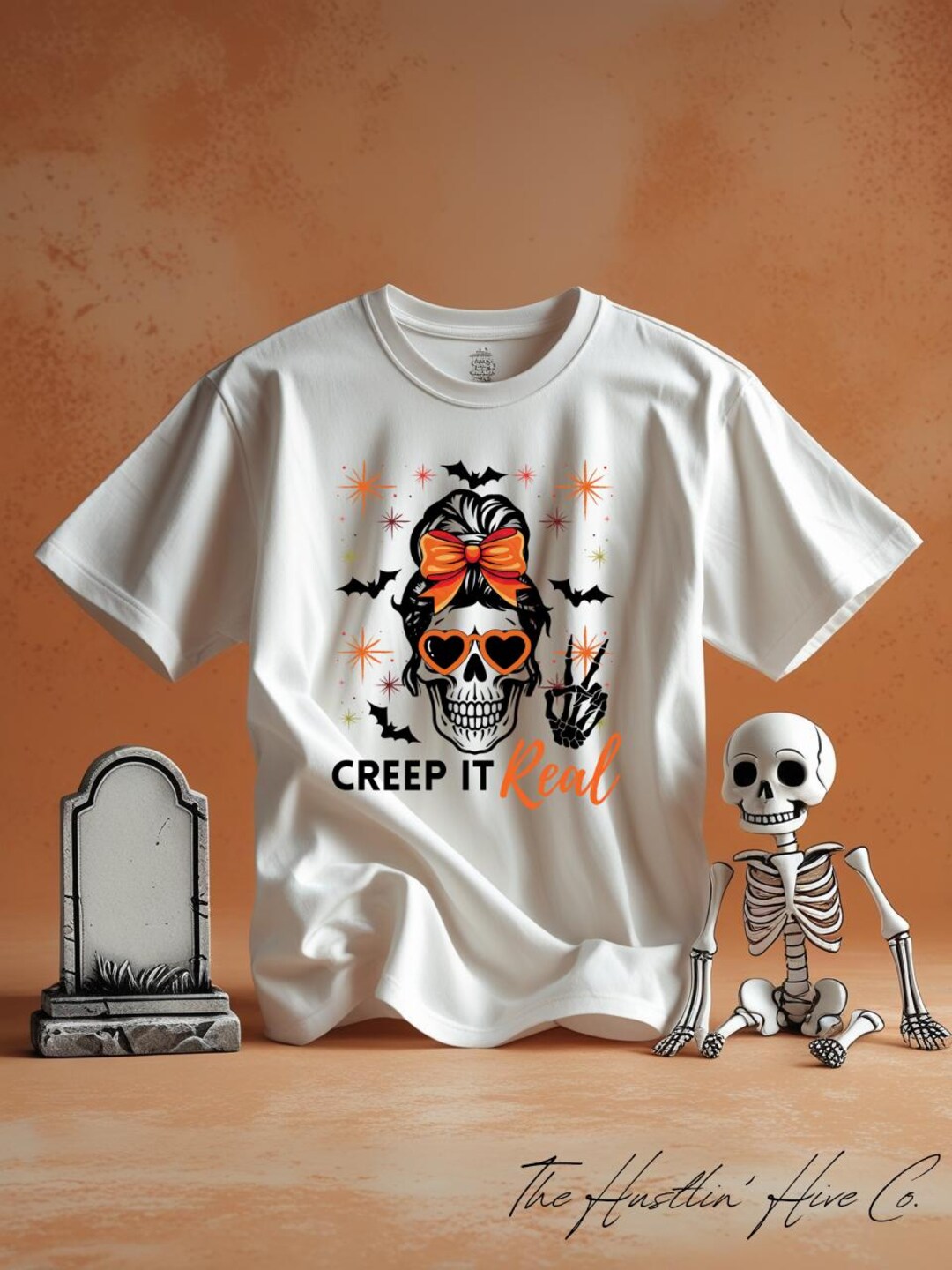 Creep It Real Halloween Shirt | Spooky Season Shirt | Skeleton Messy ...