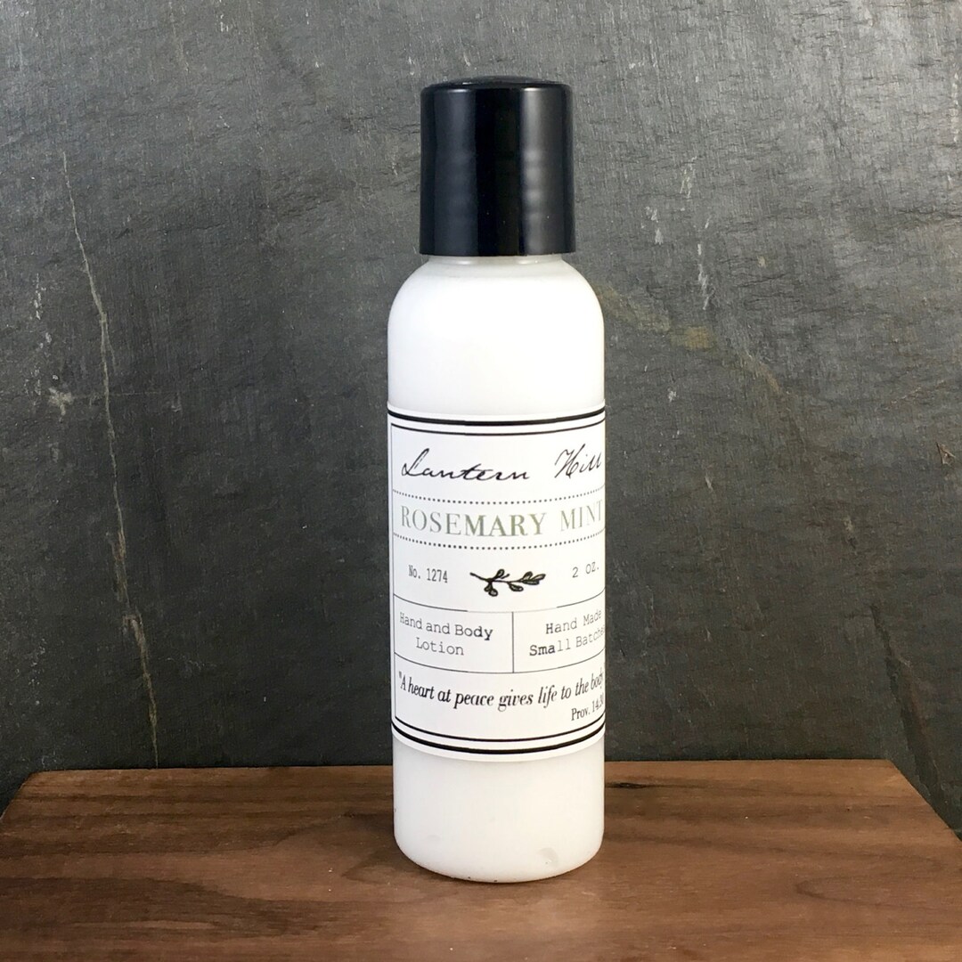 Rosemary Mint Hand and Body Lotion - 2 Oz. Snap Lid - Etsy