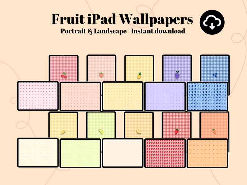 Preppy iPad Wallpaper Bundle: Matching Tablet Backgrounds (digital ...
