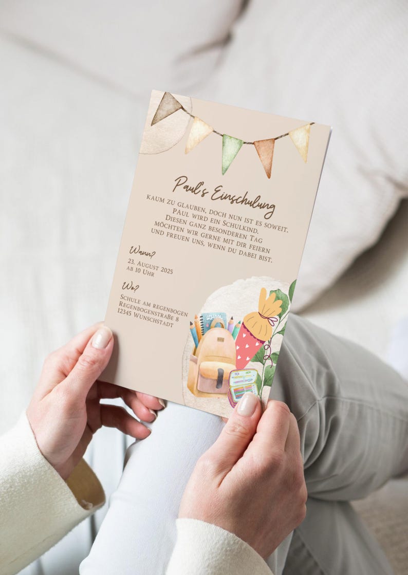 Personalized School Enrollment Invitation With Photo | Double-sided ...