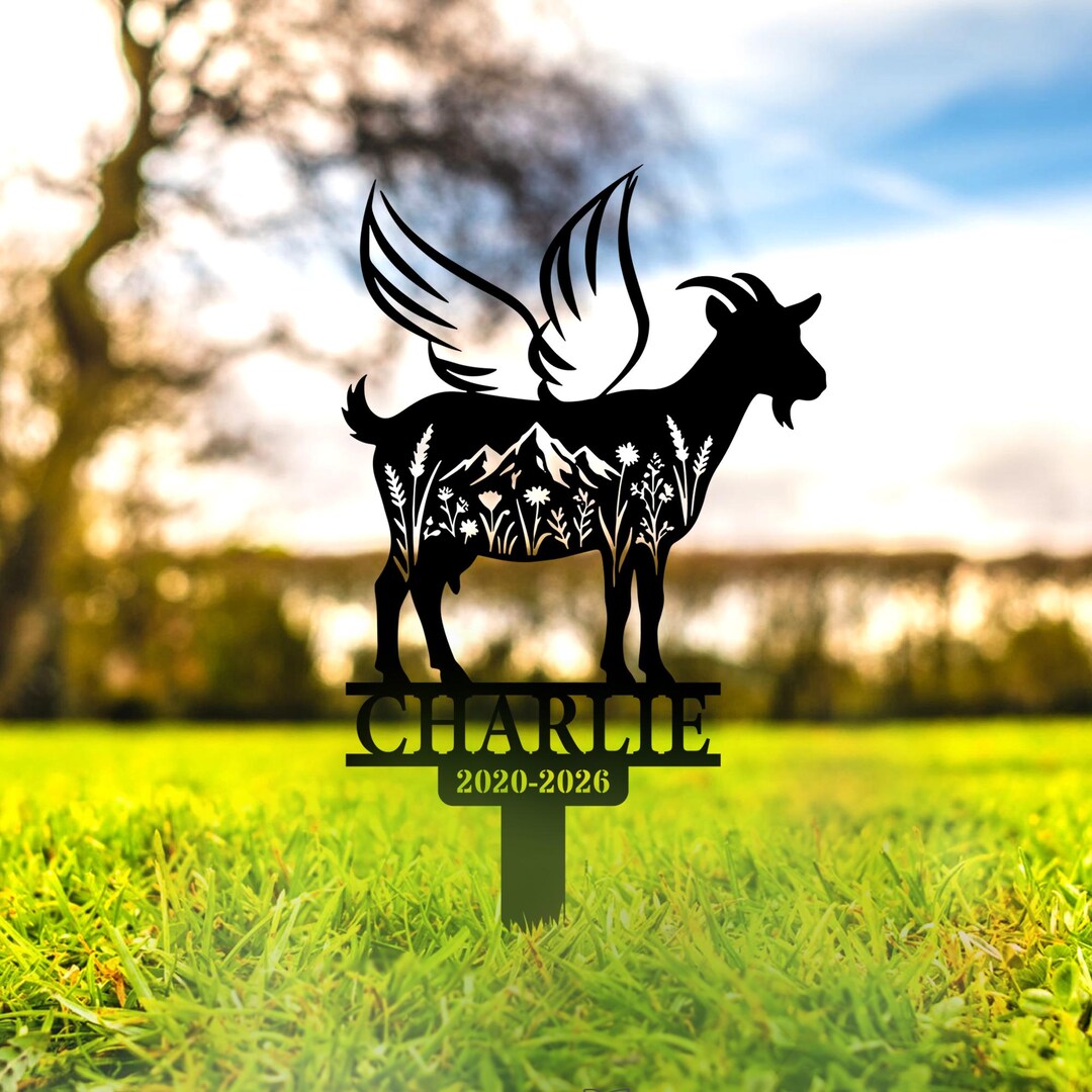 Custom Goat Memorial Stake Sign Metal, Personalized Pet Grave Markers ...