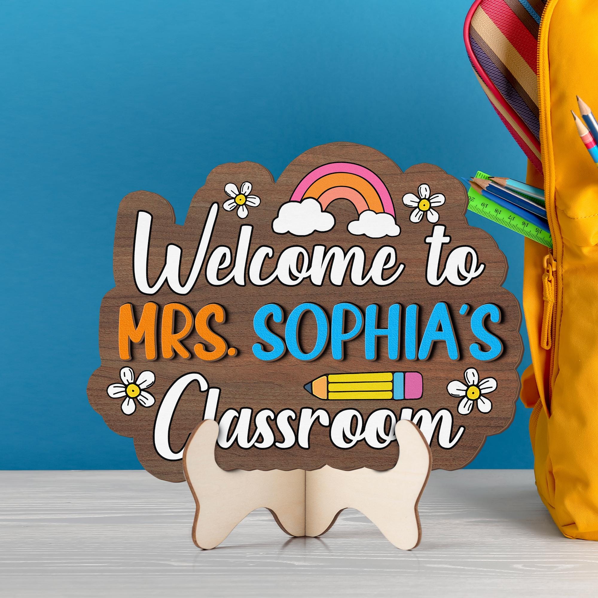 Personalized 3D Teacher Door Hanger, Teacher Gifts, Teacher Welcome ...
