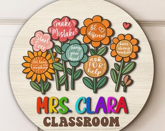 Personalized 3D Teacher Door Hanger, Teacher Gifts, Teacher Welcome ...