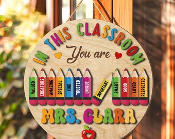 Personalized 3D Teacher Door Hanger, Teacher Gifts, Teacher Welcome ...