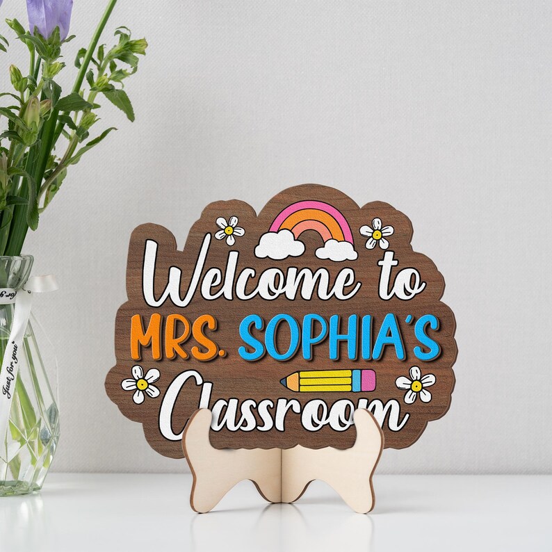 Personalized 3D Teacher Door Hanger, Teacher Gifts, Teacher Welcome ...
