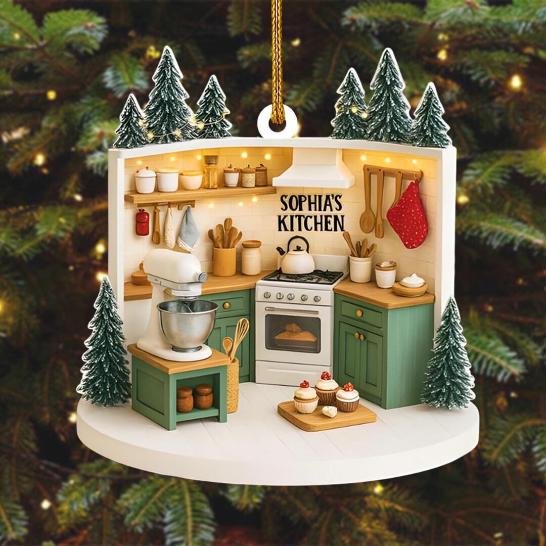 Personalized Kitchen Christmas Ornament, Gift for Cook Chef, Baking ...