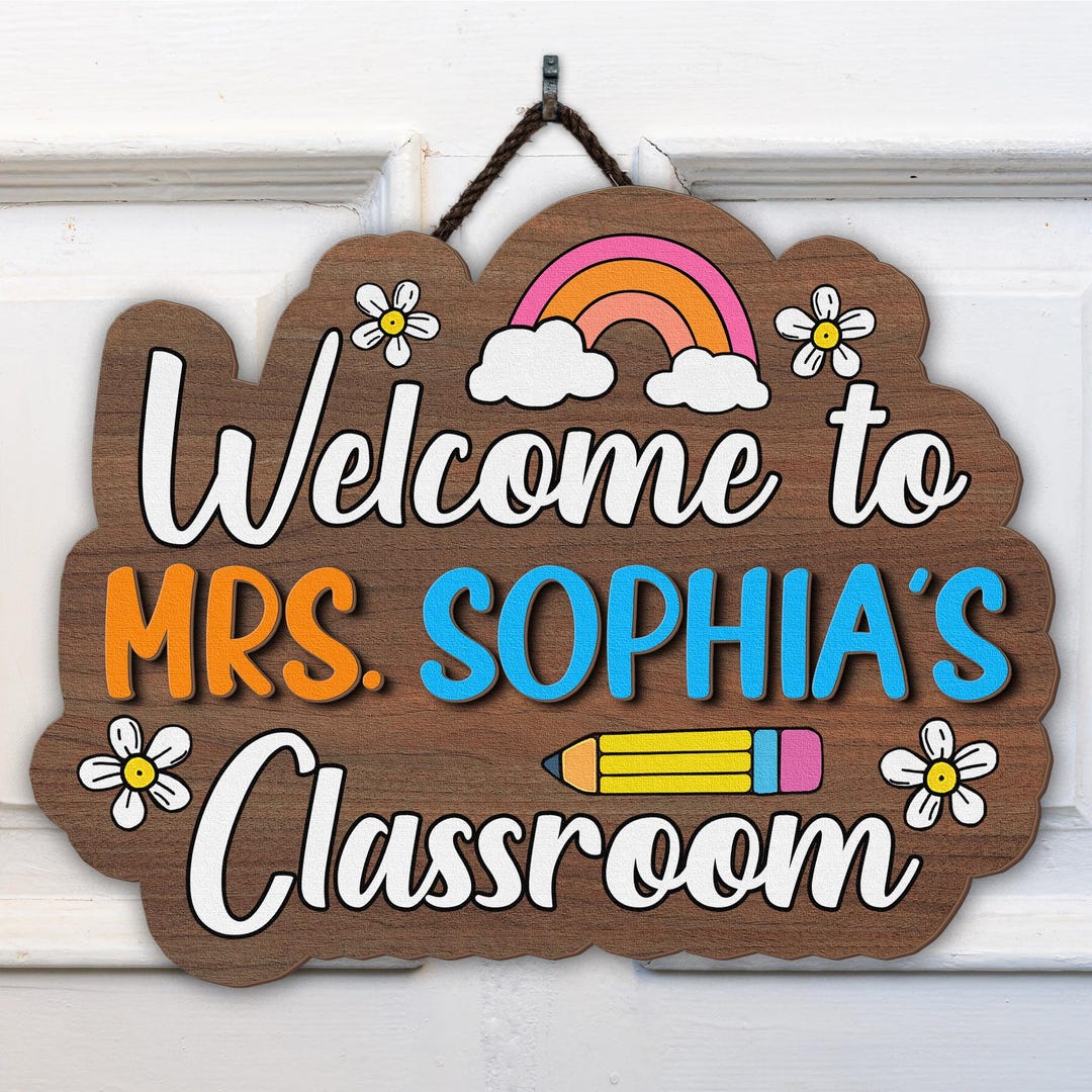 Personalized 3D Teacher Door Hanger, Teacher Gifts, Teacher Welcome ...