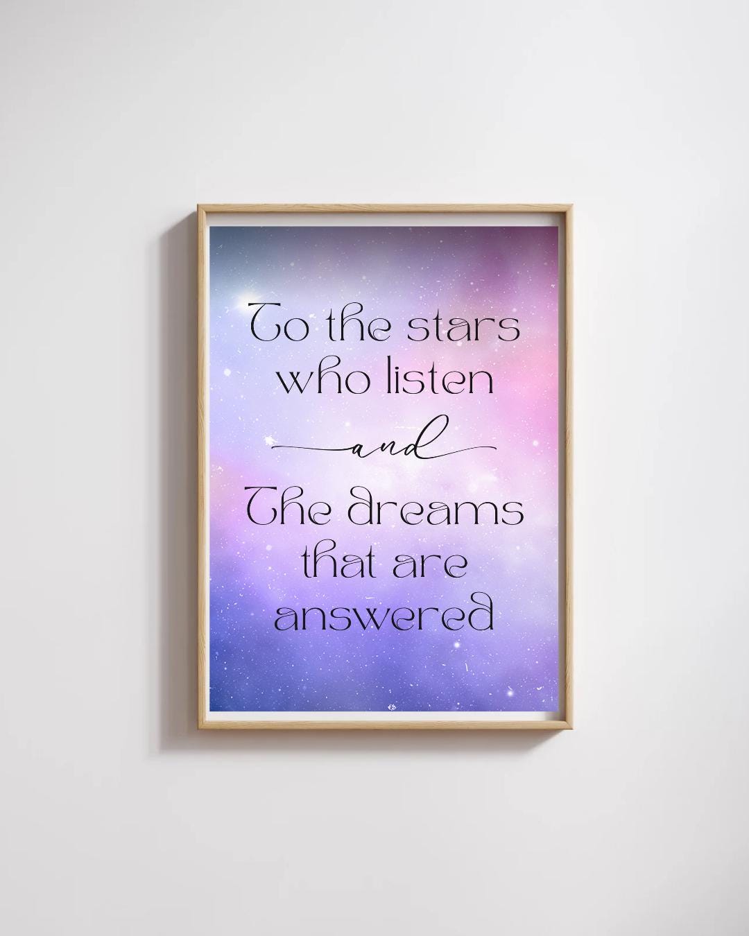 To the Stars Who Listen ACOTAR Quote Printable | Sarah J. Maas Inspired ...
