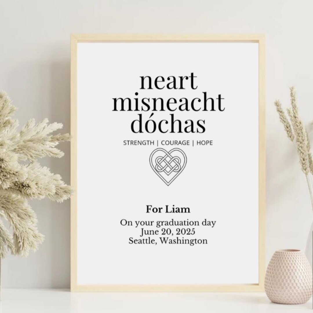 Custom Irish Blessing Print: Gaelic Wall Art, Personalized Memorial ...