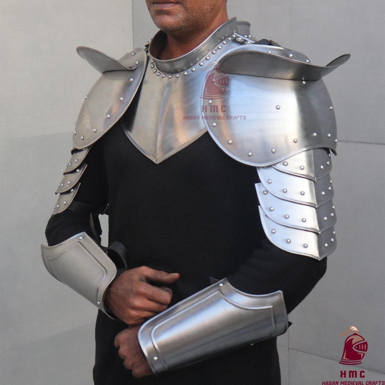 Buy Medieval Gorget , Pauldron, Bracer Set – 18 Gauge Steel Knight Neck ...
