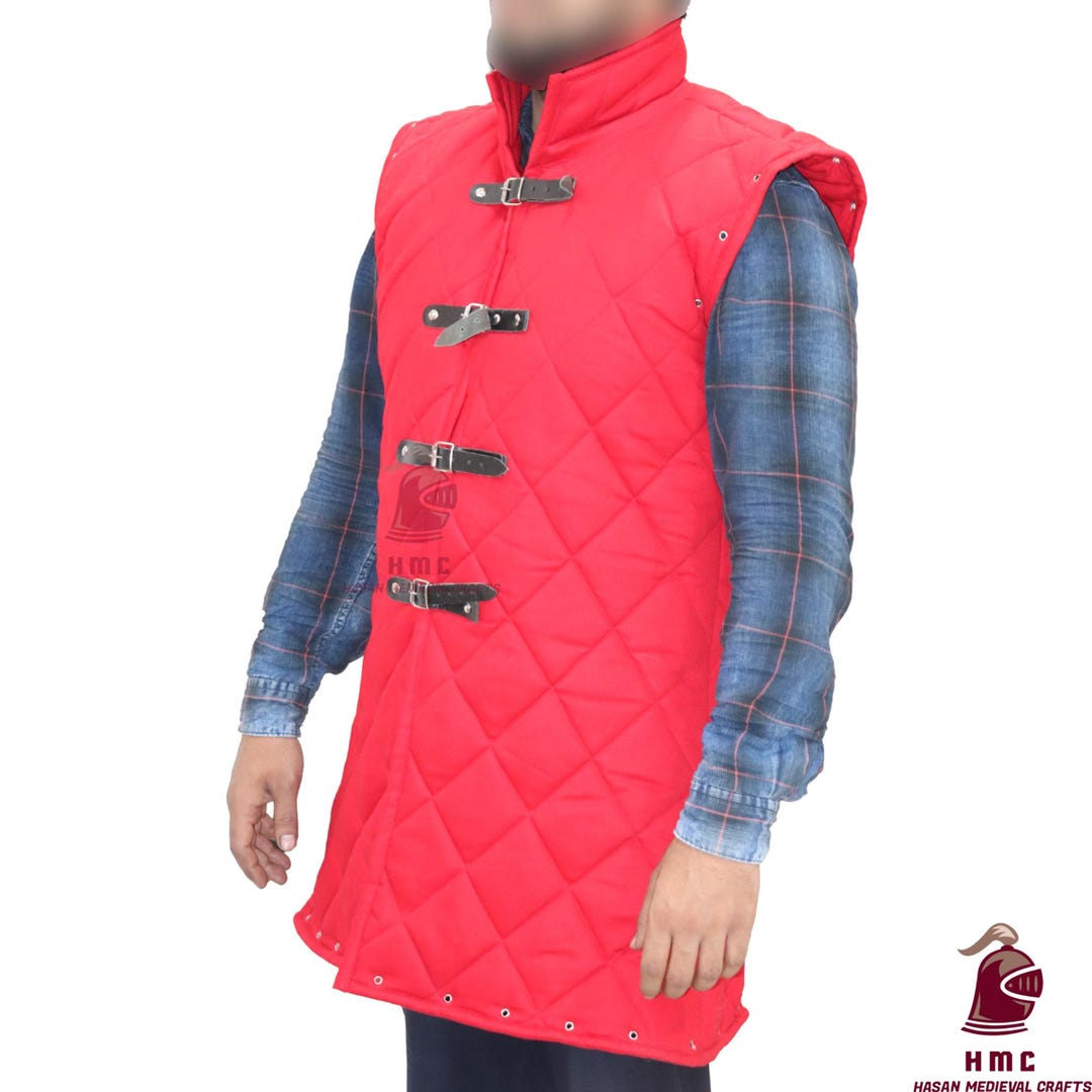 Medieval Padded Armor, Medieval Gambeson, Long Padded Jacket, Larp ...