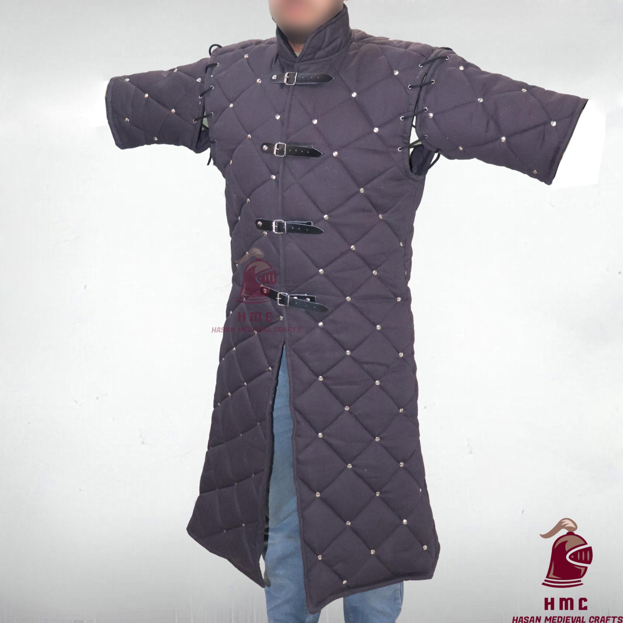 Aketon, Medieval Costume, Padded Gambeson, Viking Clothing, Full Length ...