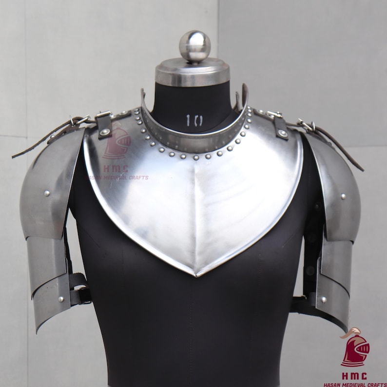 Buy Medieval Gorget & Pauldron Set – 18 Gauge Knight Armour, Great Gift for Cosplay ...