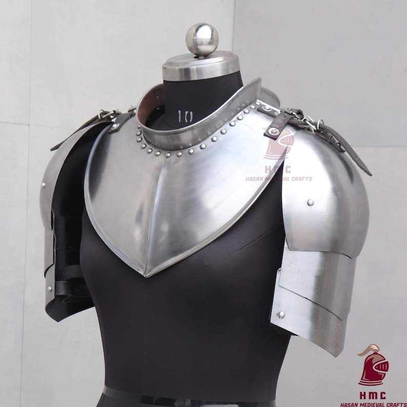 Buy Medieval Gorget & Pauldron Set – 18 Gauge Knight Armour, Great Gift for Cosplay ...