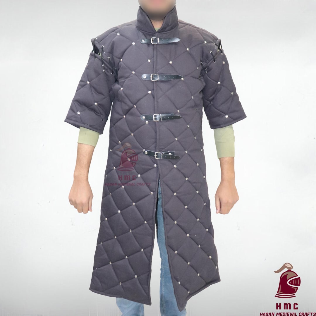 Medieval Padded Armor, Medieval Gambeson, Long Padded Jacket, Larp ...