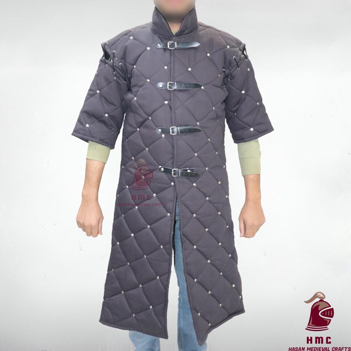 Aketon, Medieval Costume, Padded Gambeson, Viking Clothing, Full Length ...