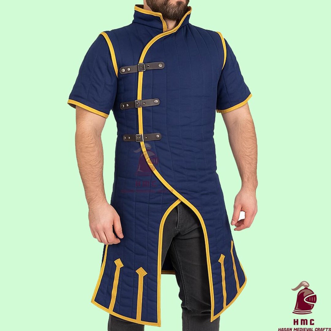 Tailoring Medieval Padded Armor, Medieval Gambeson, Long Padded Jacket ...
