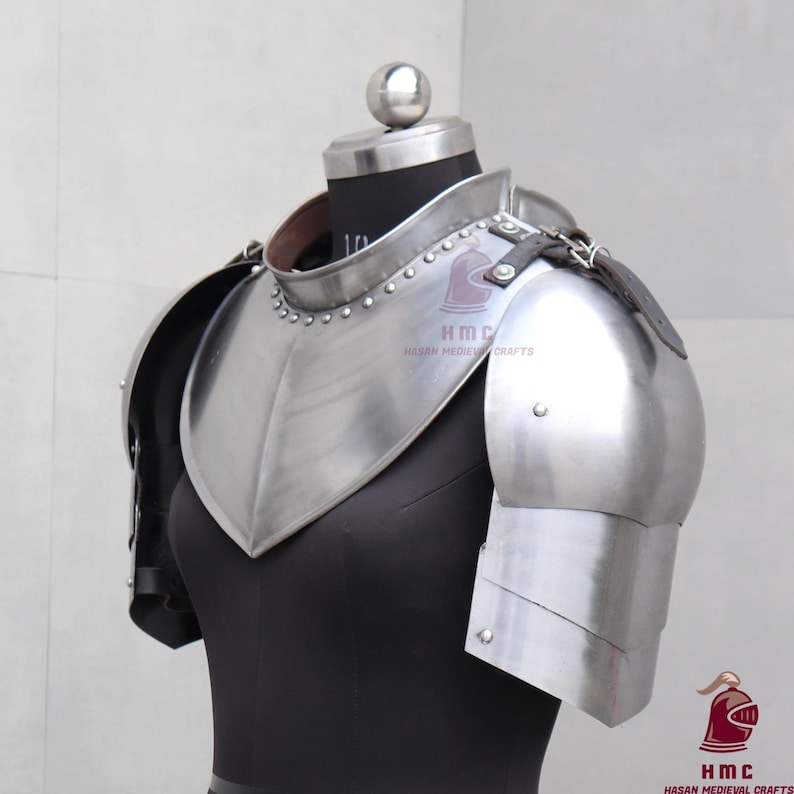 Buy Medieval Gorget & Pauldron Set – 18 Gauge Knight Armour, Great Gift for Cosplay ...