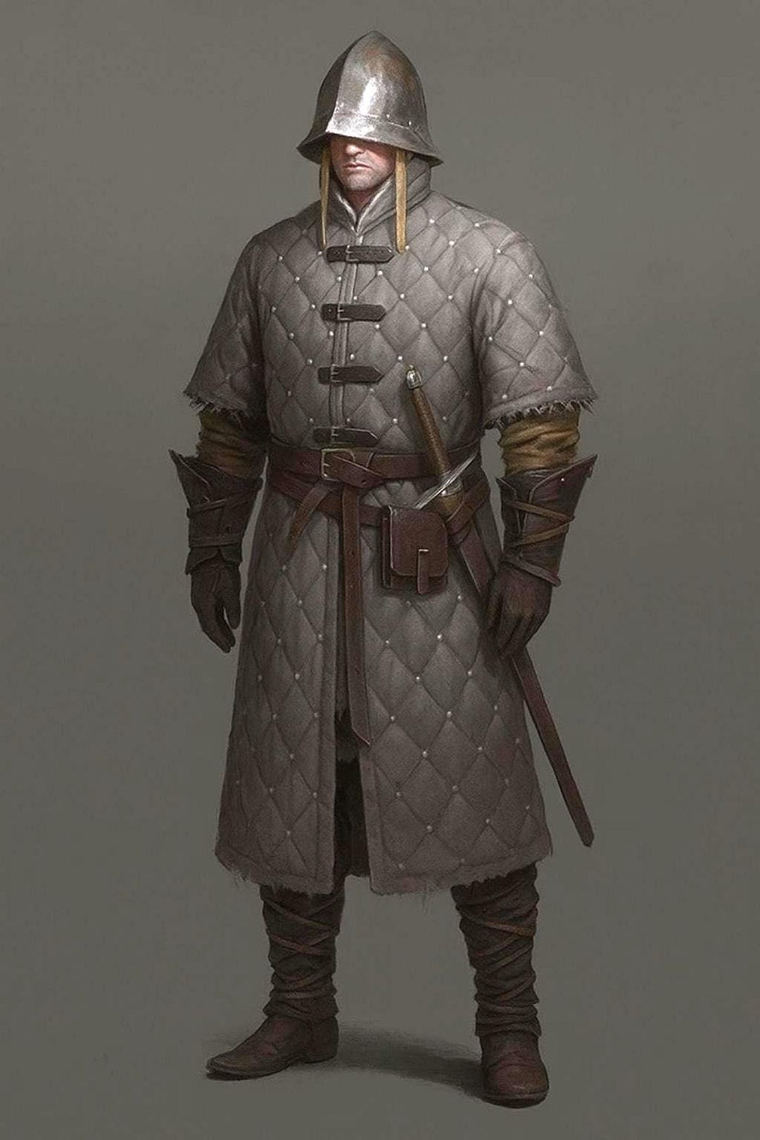 Aketon, Medieval Costume, Padded Gambeson, Viking Clothing, Full Length ...