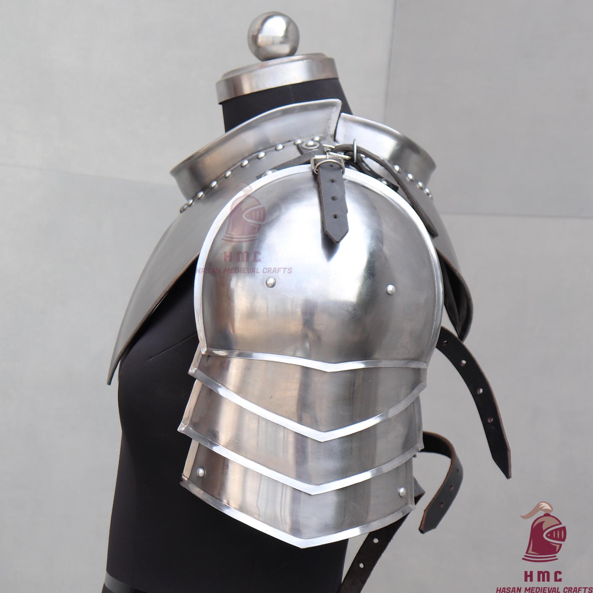 Brave Lady Medieval Armour Set – Gorget With Pauldrons for Knights Best ...