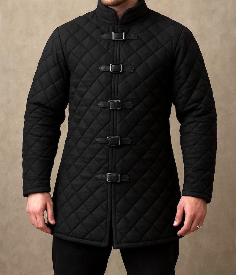 Aketon, Medieval Costume, Padded Gambeson, Viking Clothing, Full Length ...