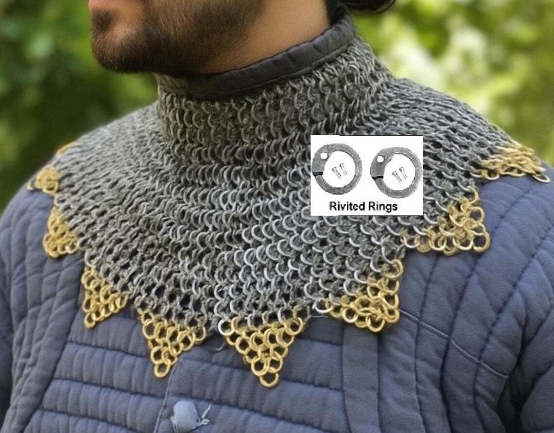 SS Zigzag Riveted Chainmail Bishop Mantle 8 MM Piece for Larp , Sca ...
