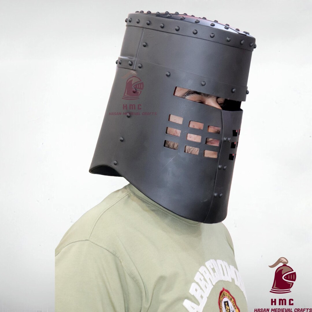 Black Knight Monty Steel Iron Helmet Halloween Costume Museum Quality ...