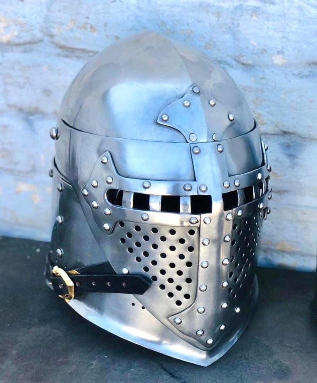 Buy Combat Sugarloaf Helmet – Medieval Steel Helm for Buhurt ...