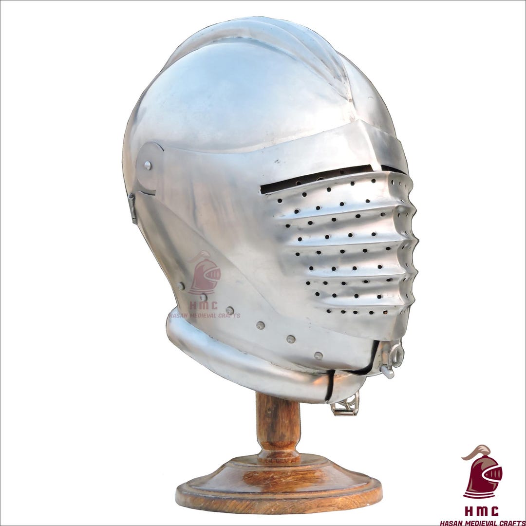 Buy Medieval Maximillian Style Close Helmet 18 Guage Mild Steel (free ...