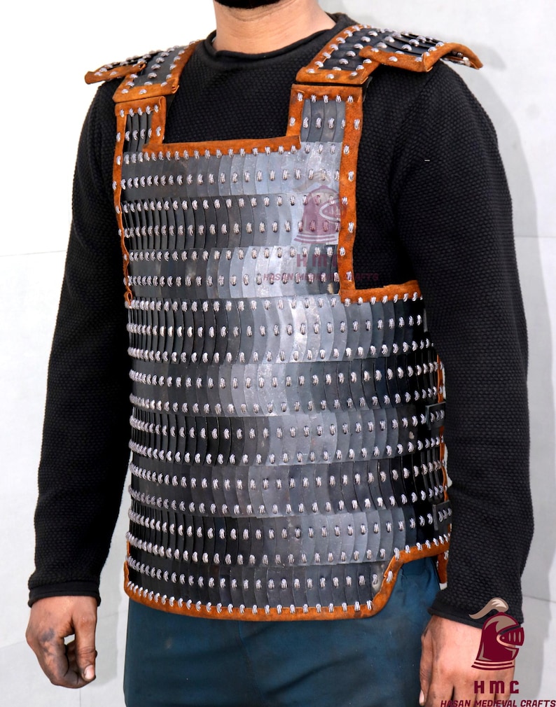 Buy Cuirass Lamellar Armour With Brown Leather Trim – Lamellar Body ...