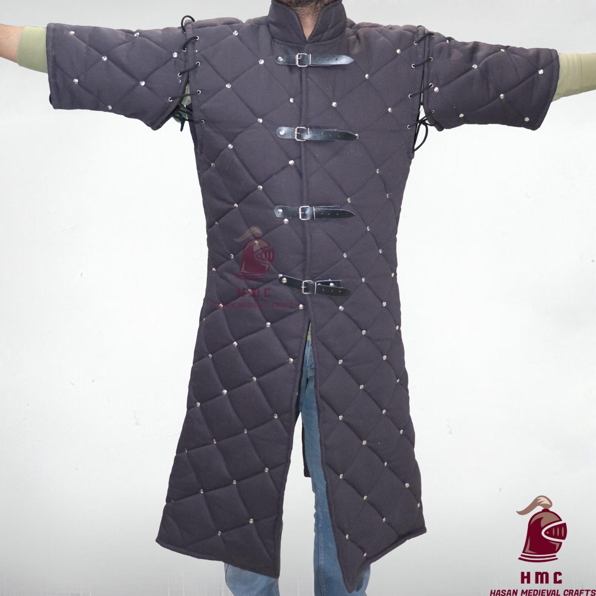 Aketon, Medieval Costume, Padded Gambeson, Viking Clothing, Full Length ...
