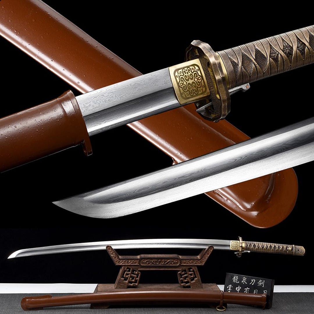 Coffee Color Metal Sheath Katana,pure Copper Accessories Samurai Sword ...