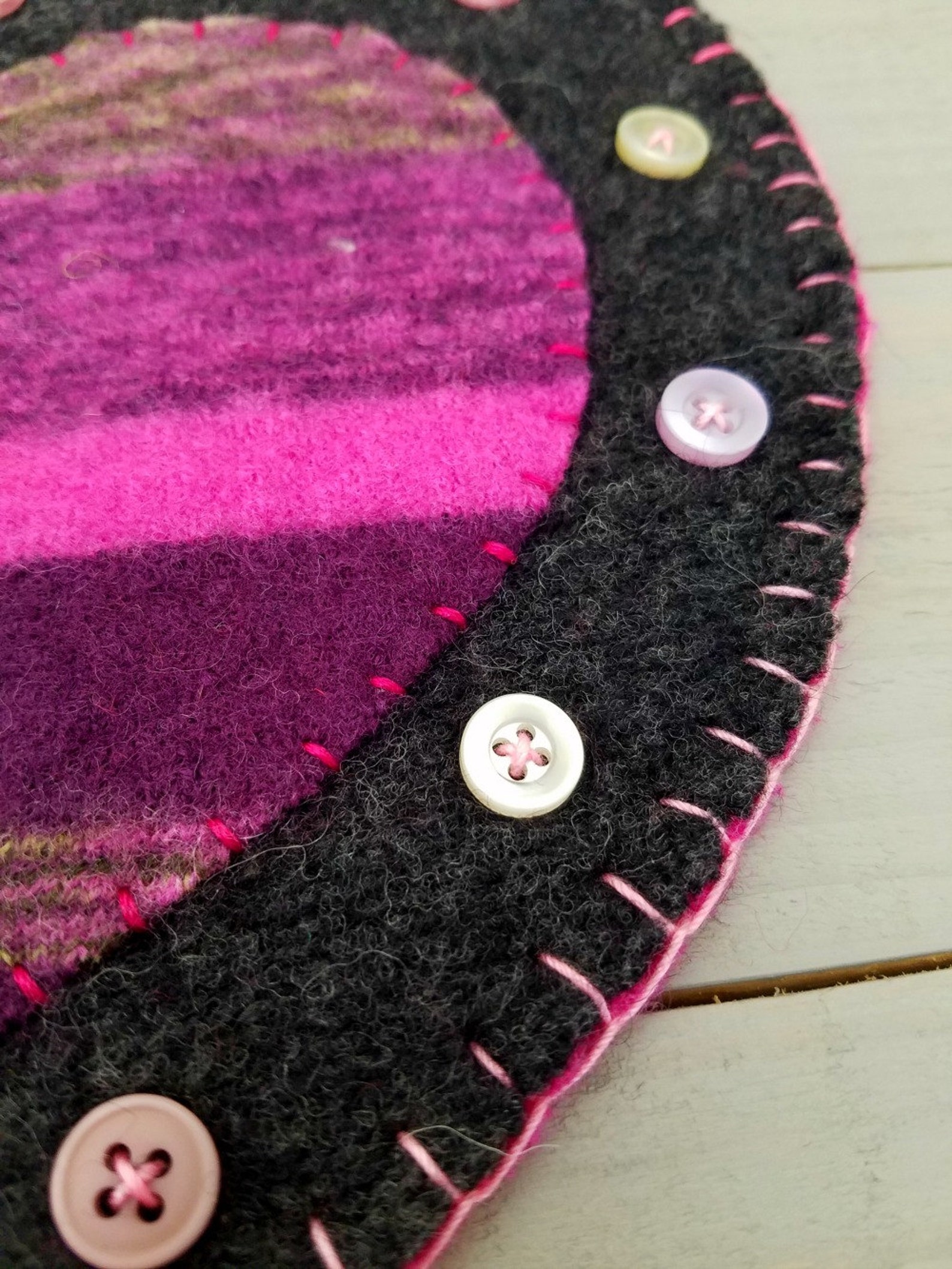 Valentines Day Candle Mat- Heart- Pink and Gray - Etsy