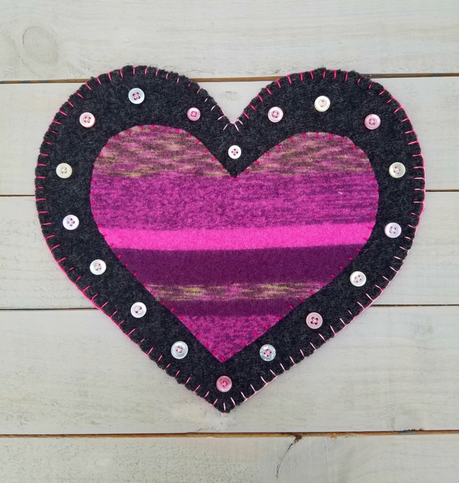 Valentines Day Candle Mat- Heart- Pink and Gray - Etsy