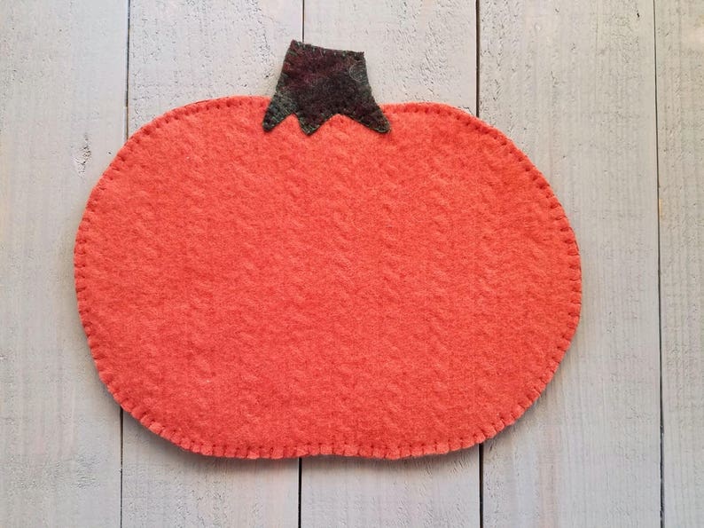 Pumpkin Candle Mat - Mug Rug - Etsy