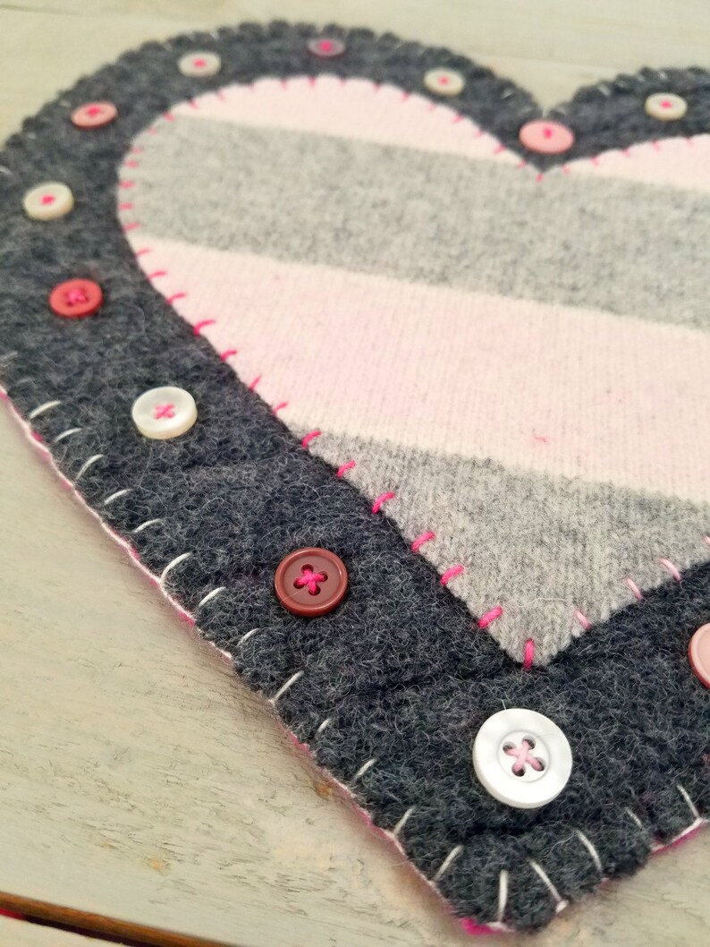 Heart Candle Mat- Pink and Gray- Valentines Day - Etsy