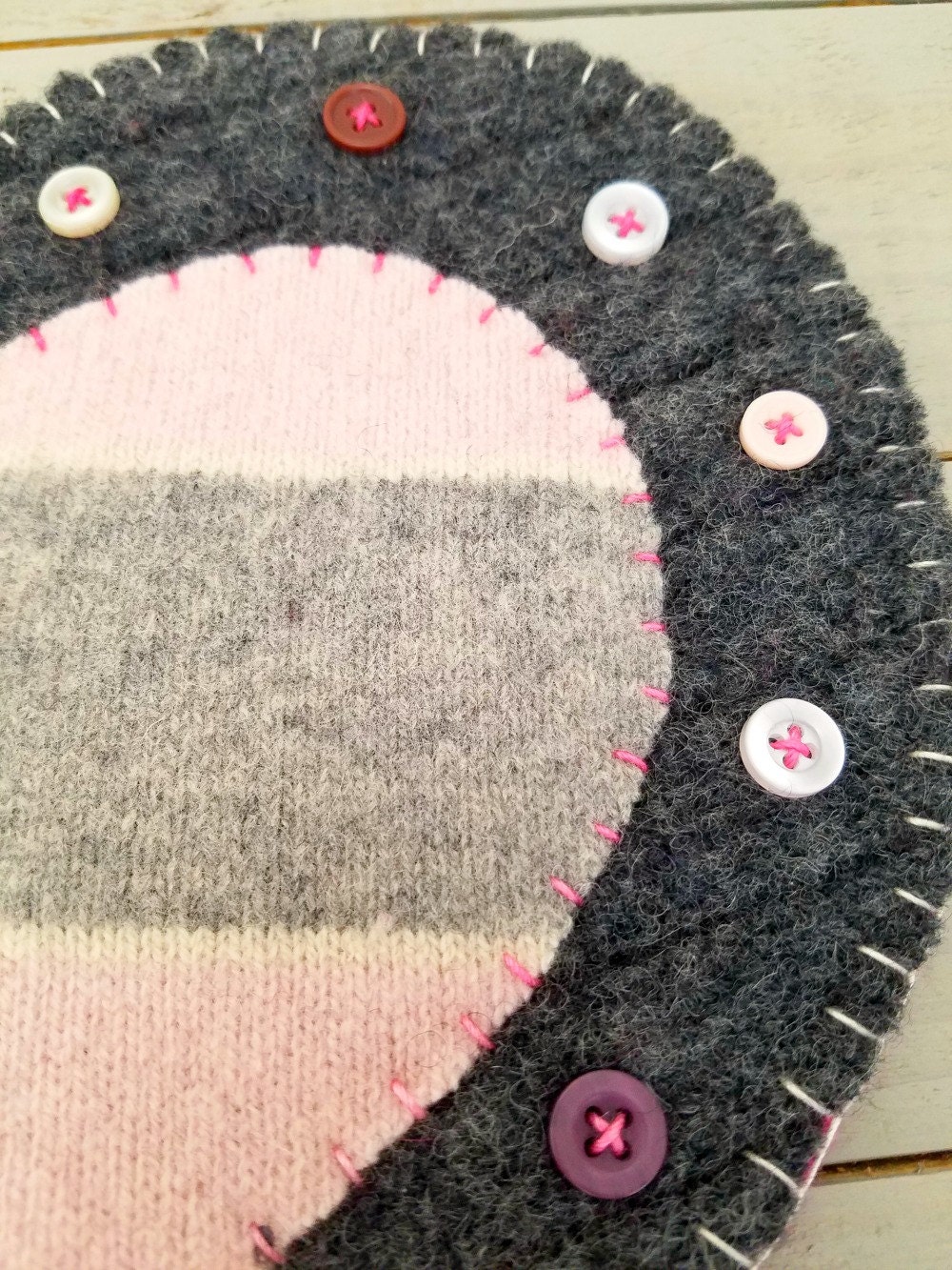 Heart Candle Mat- Pink and Gray- Valentines Day - Etsy