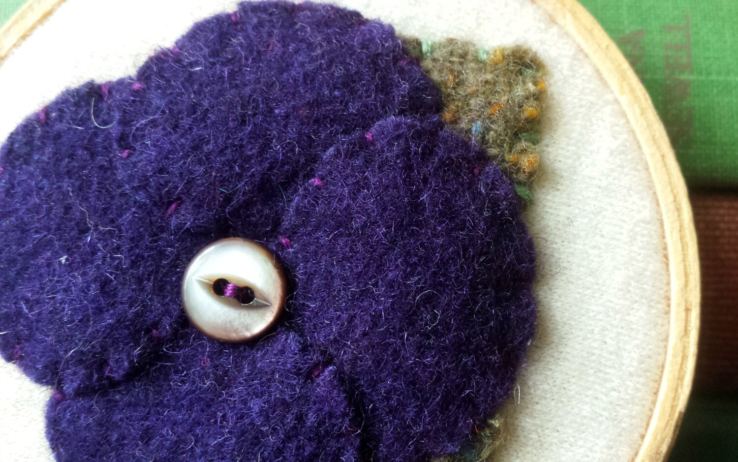 Purple Flower Applique in Embroidery Hoop - Etsy