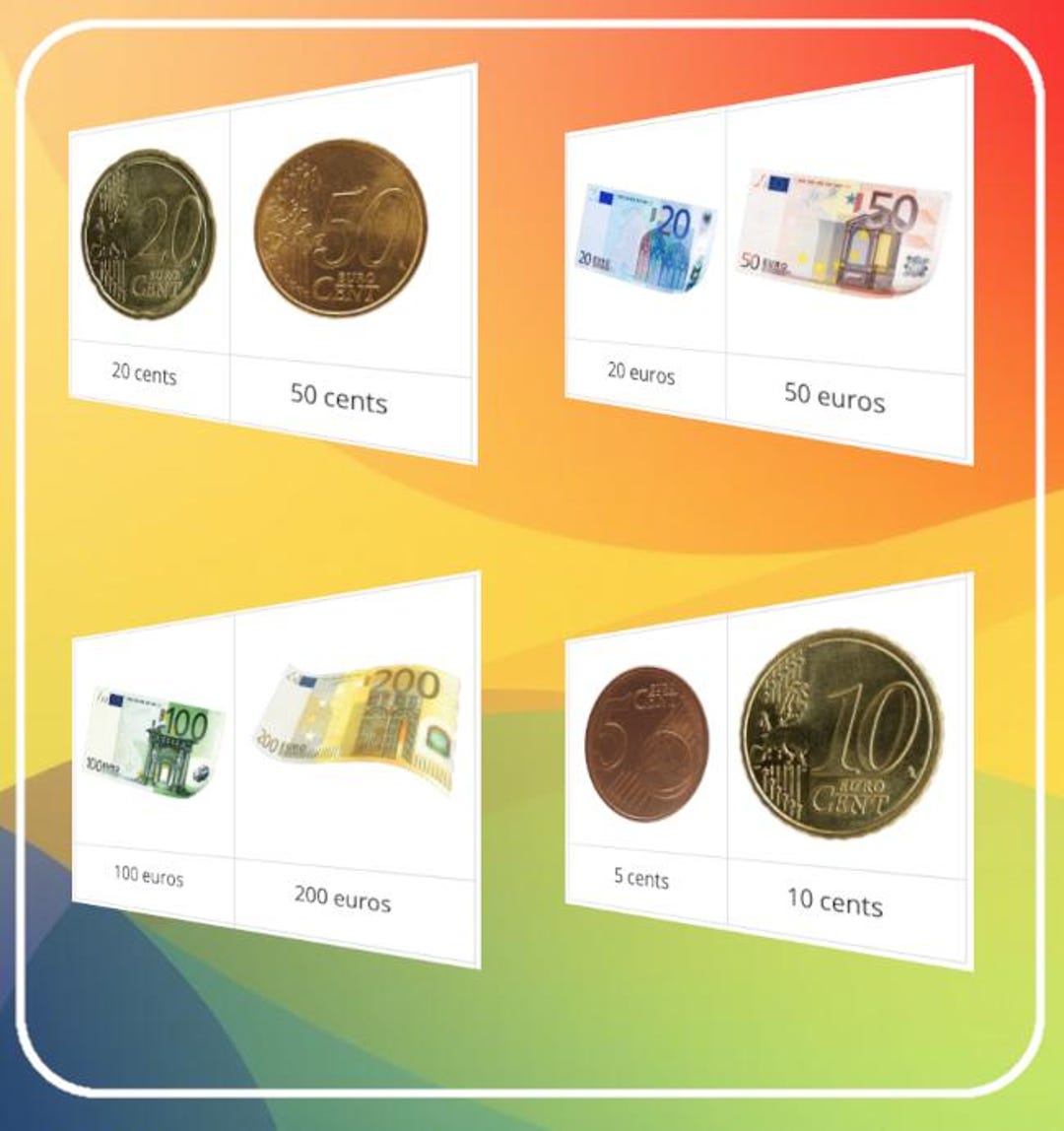 Montessori - Nomenclature Card of 15 Types of Euro / Script and Cursive ...