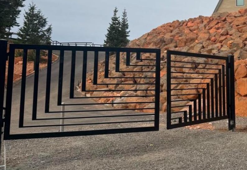 Driveway Metal Gate / Swing Gate - Squareness Design - MG0007 - Etsy
