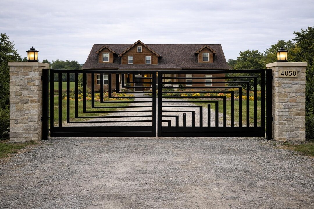 Driveway Metal Gate / Swing Gate - Squareness Design - MG0007 - Etsy