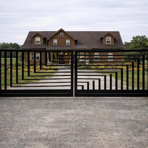 Driveway Metal Gate / Swing Gate - Squareness Design - MG0007 - Etsy