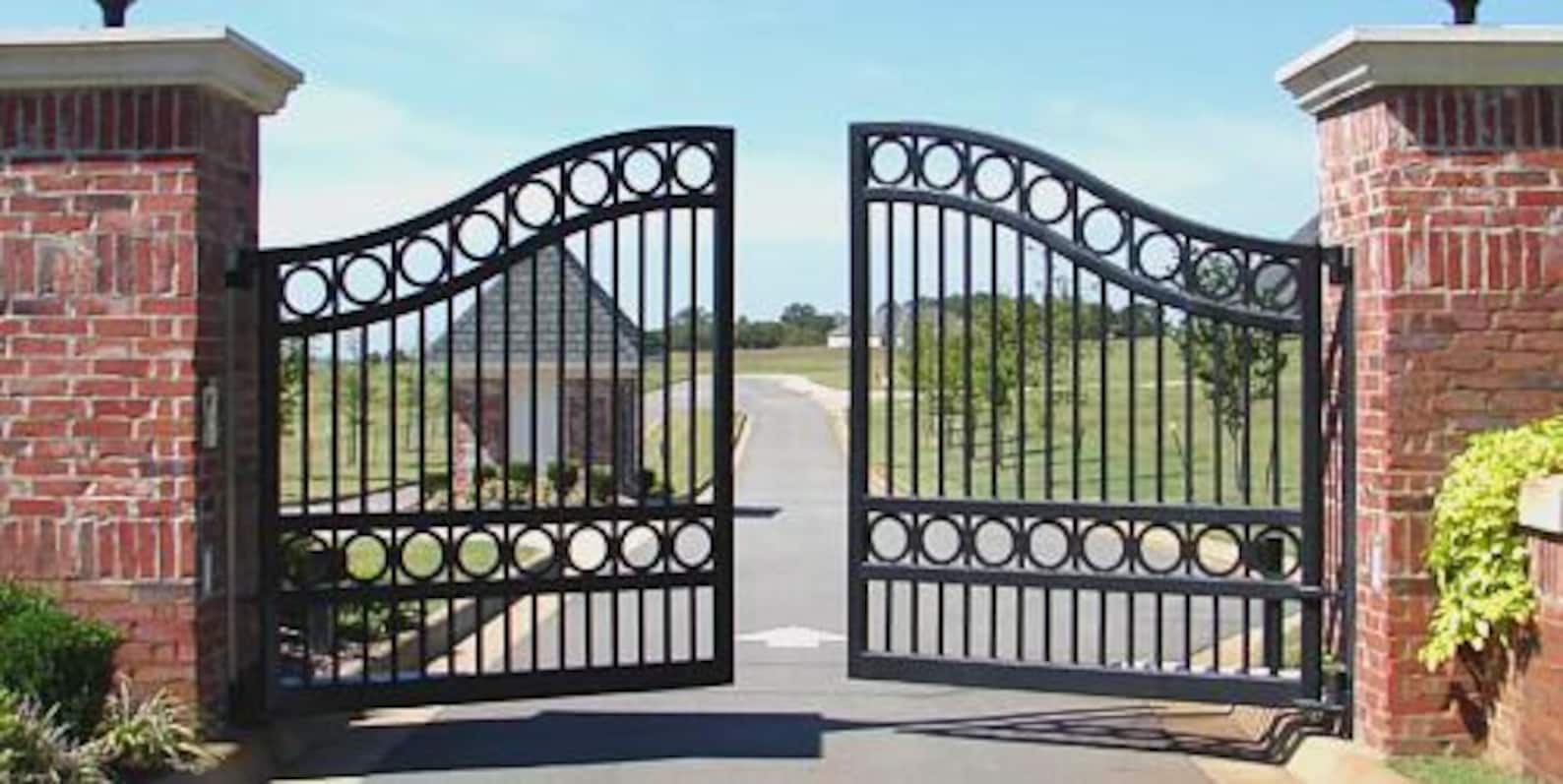 Driveway Metal Gate / Swing Gate - Simple Double Rings Design - MG0015 ...