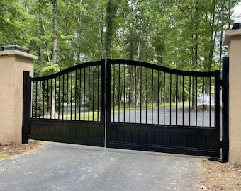 Driveway Metal Gate / Swing Gate - Twin Wave Design - MG0011 - Etsy