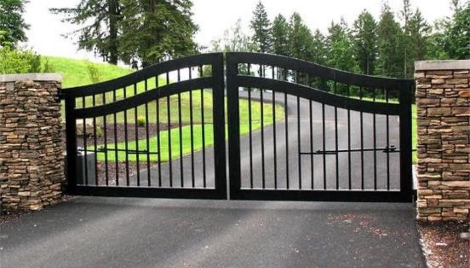 Driveway Metal Gate / Swing Gate - Twin Wave Design - MG0011 - Etsy