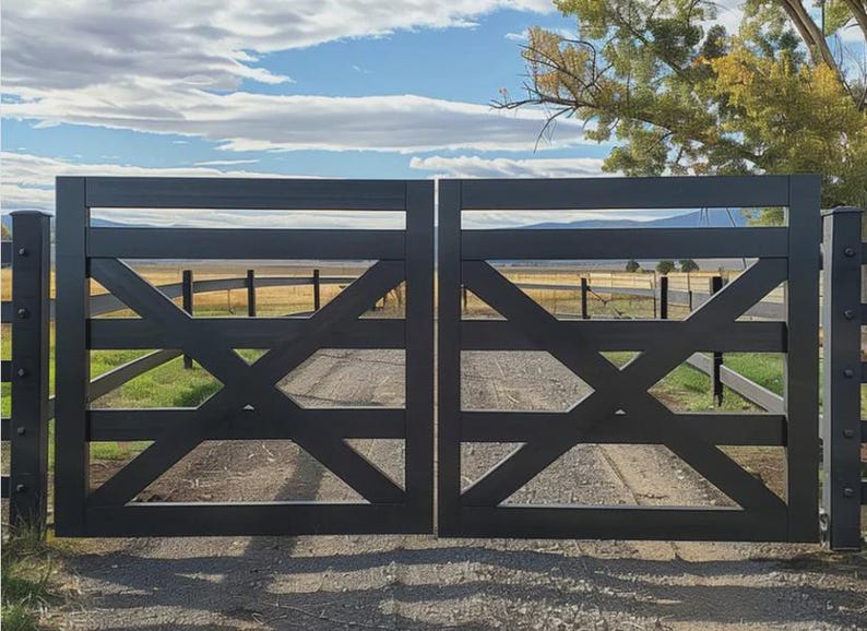 Driveway Metal Gate / Swing Gate - Dynamic X Design MG0025 - Etsy