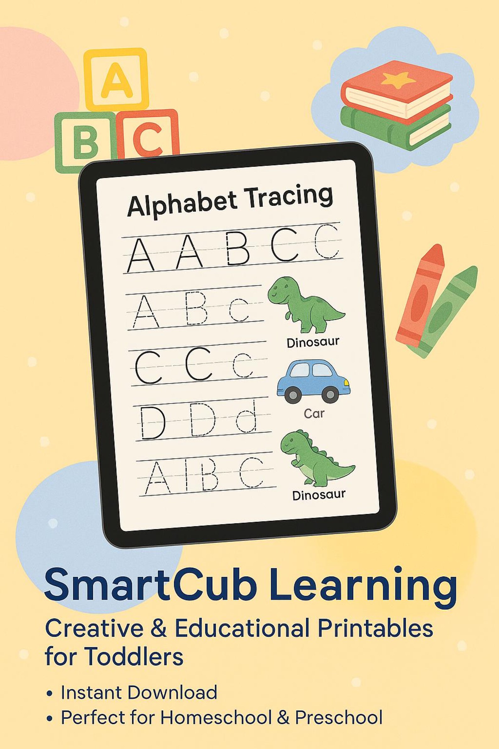 Alphabet Tracing Worksheets for Toddlers | ABC Printable | Preschool ...