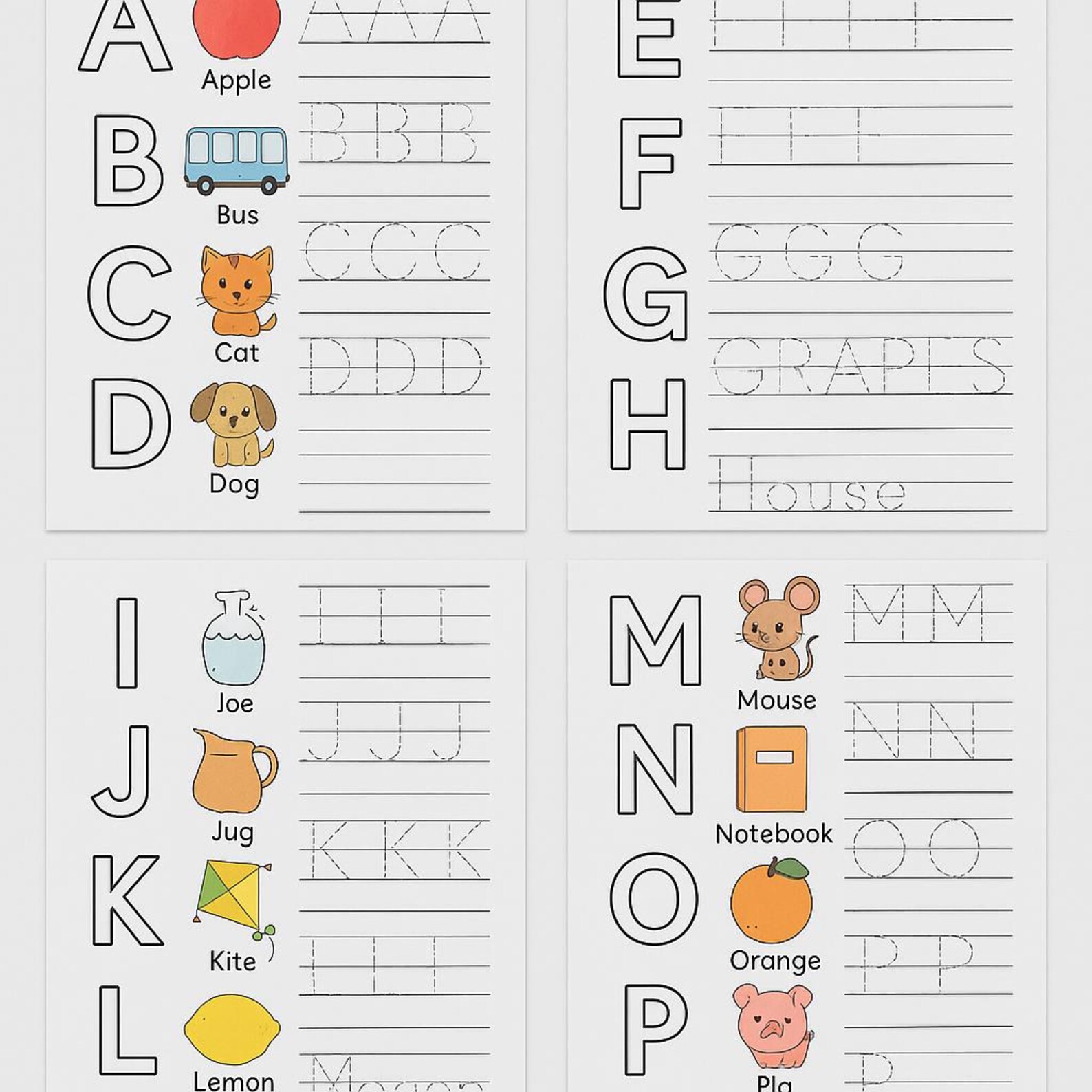 Alphabet Tracing Worksheets for Toddlers | ABC Printable | Preschool ...