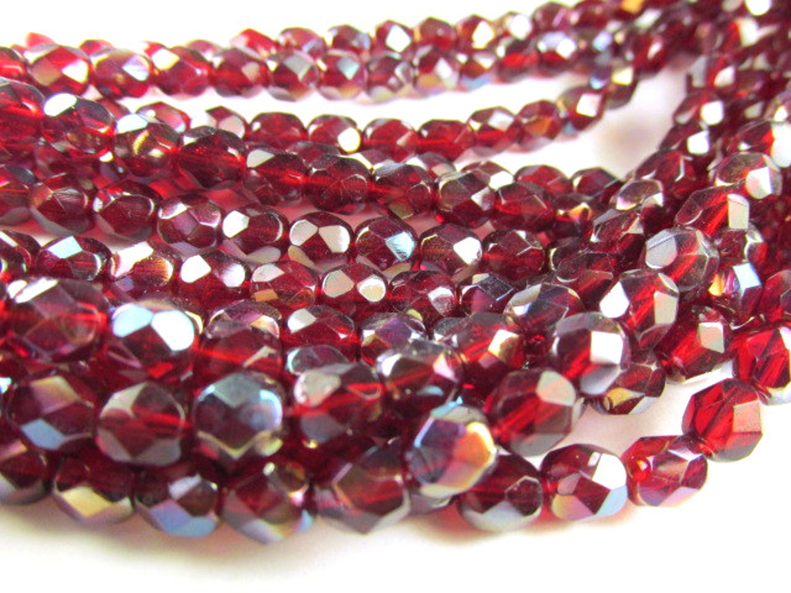 Marsala Berry Red Decora Czech Glass 6mm Fire Polished Jewelry - Etsy